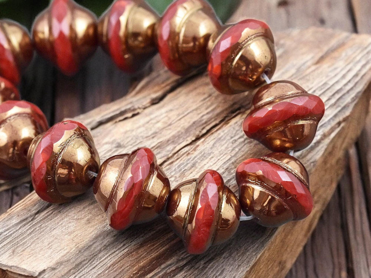Bronze Washed Ruby Red Saturn Beads - Choose Your Size – The Bead Obsession