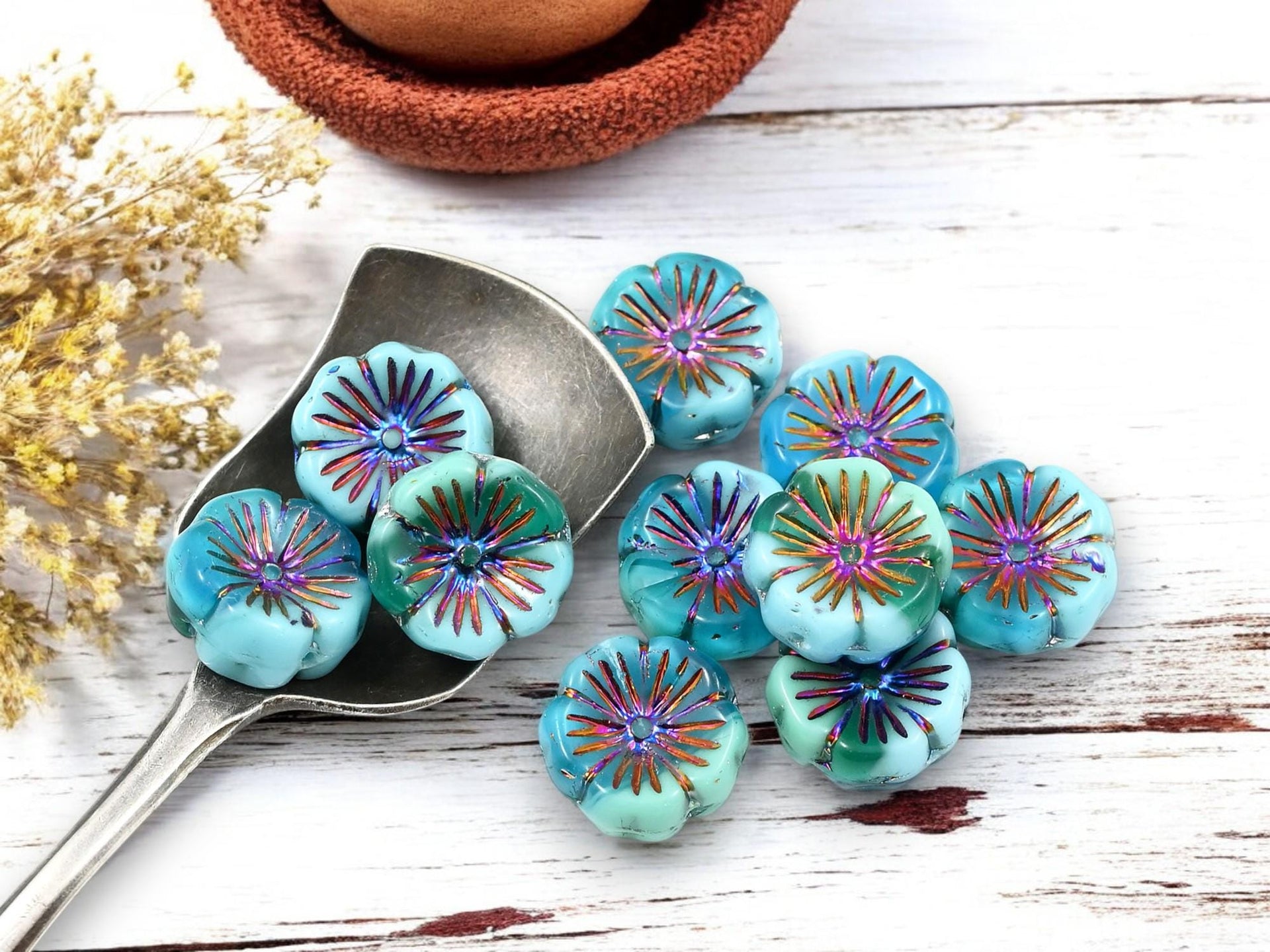 Poly Beads Chevron Duo Bead, Polychrome Blueberry (indigo Orchid), 2 ...