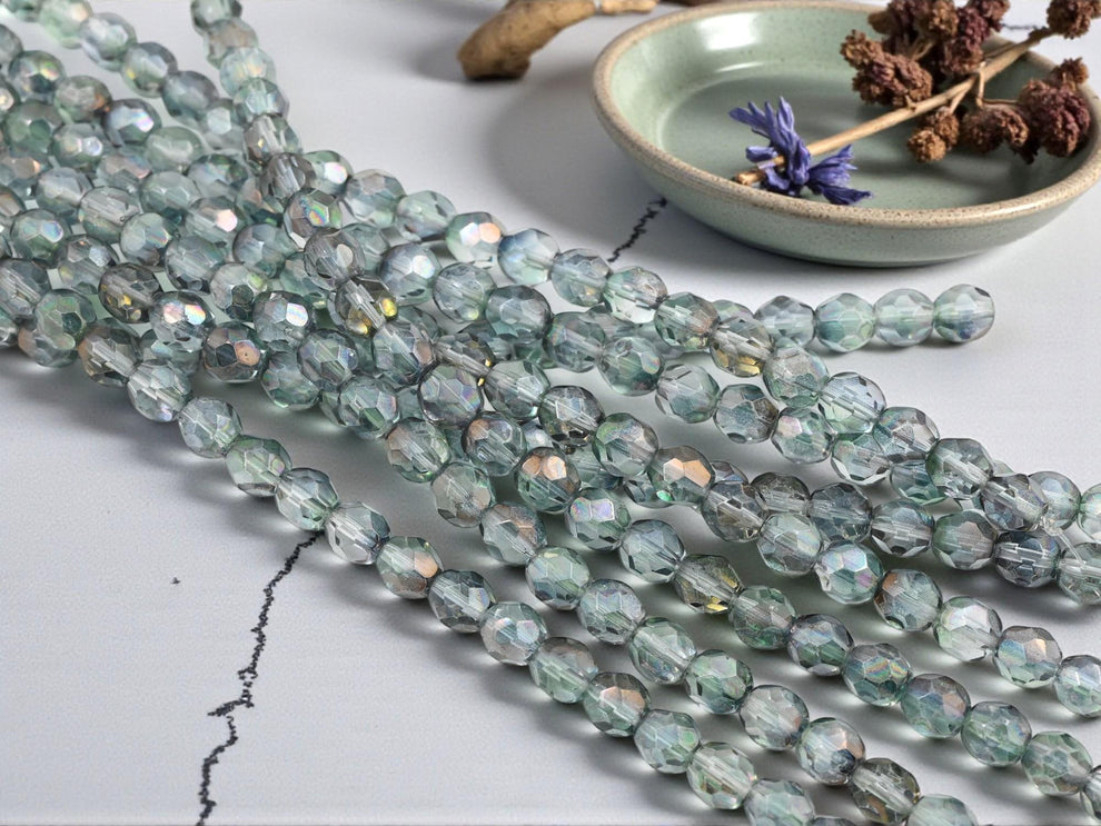 *29* 7mm Crystal Ocean Luster Fire Polished Round Beads – The Bead ...