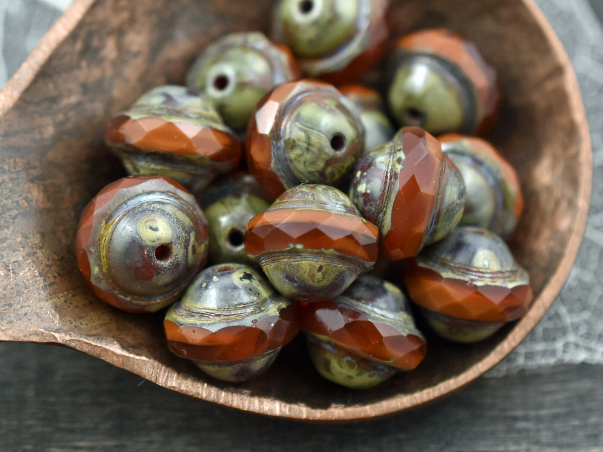 Orange Opal Picasso Saturn Beads - Choose Your Size – The Bead Obsession